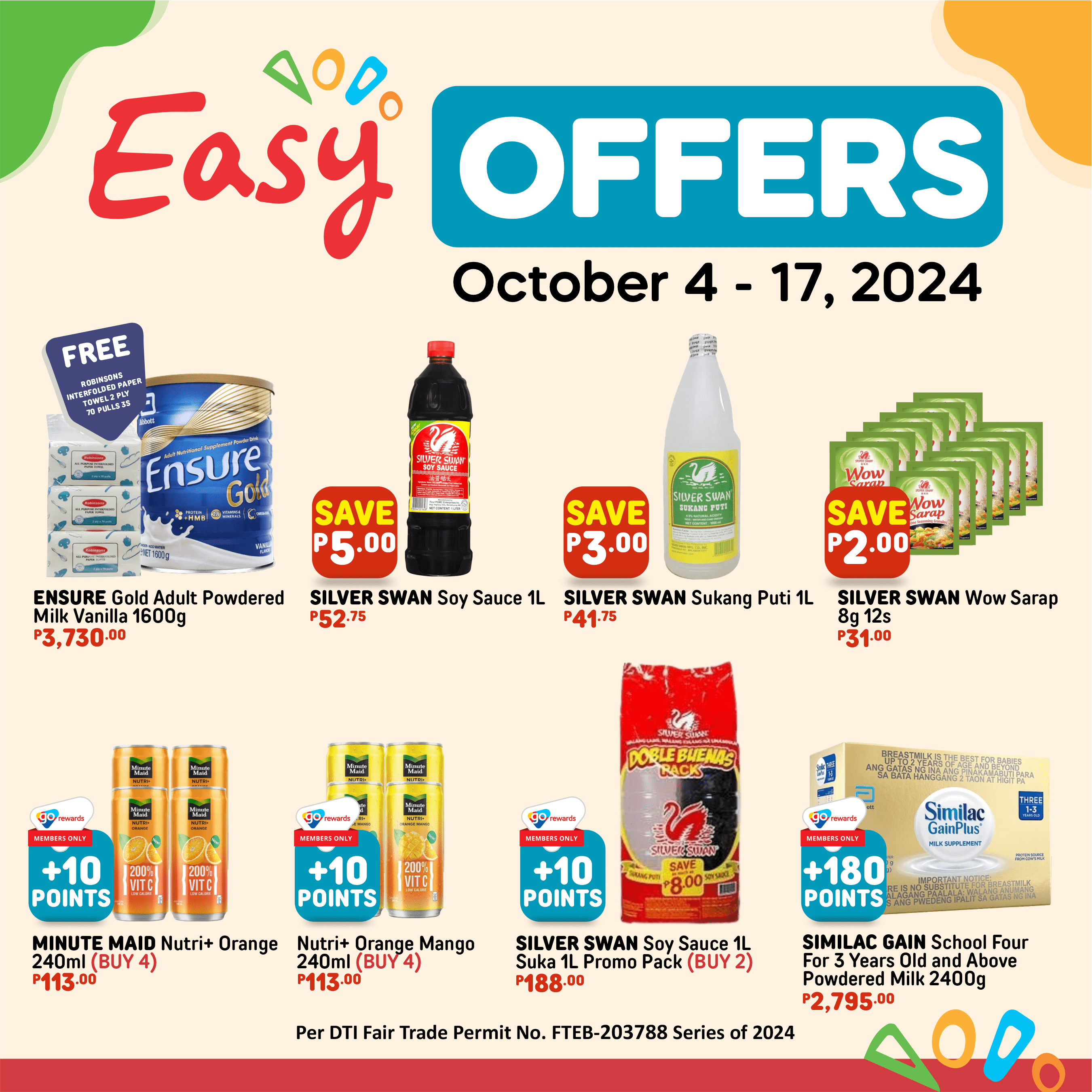 Easy Offers October 4 - 17, 2024